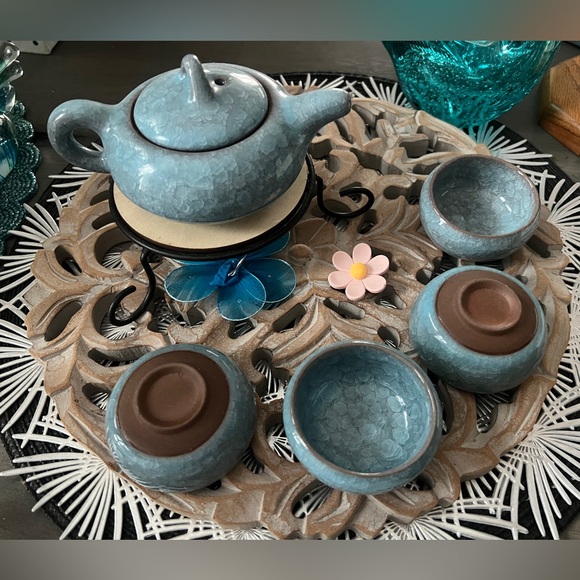 Kitchen | Elegant Blue Ceramic Tea Set | Poshmark